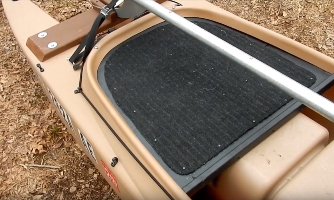 Wavewalk 500 kayak with long tail surface drive for shallow streams ...