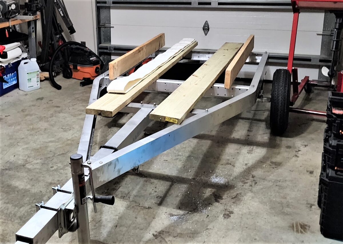 DIY trailer for S4 microskiff – Guam front view no boat – STABLE KAYAKS ...